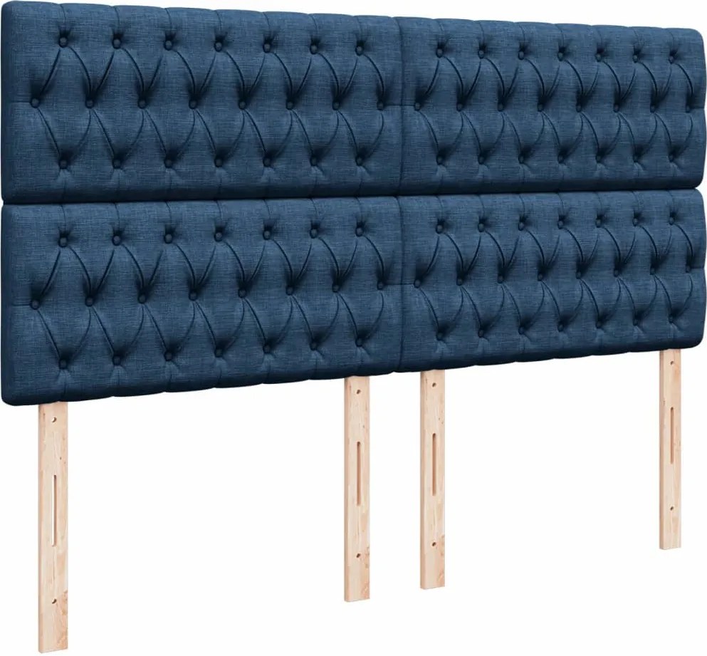 Box spring postel s matrací modrá 200x200 cm textil 3291788