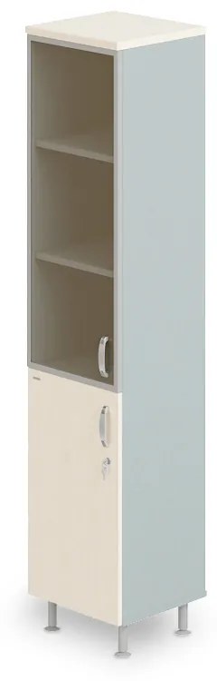 Vysoká úzká skříň Manager LUX, levá, 45 x 43 x 207,4 cm, akát světlý