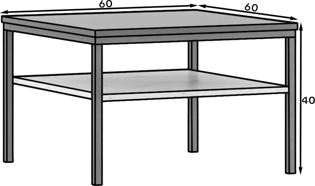 Eltap Konferenční stolek Lanzzi 60 Dub Artisan/Černý Mat