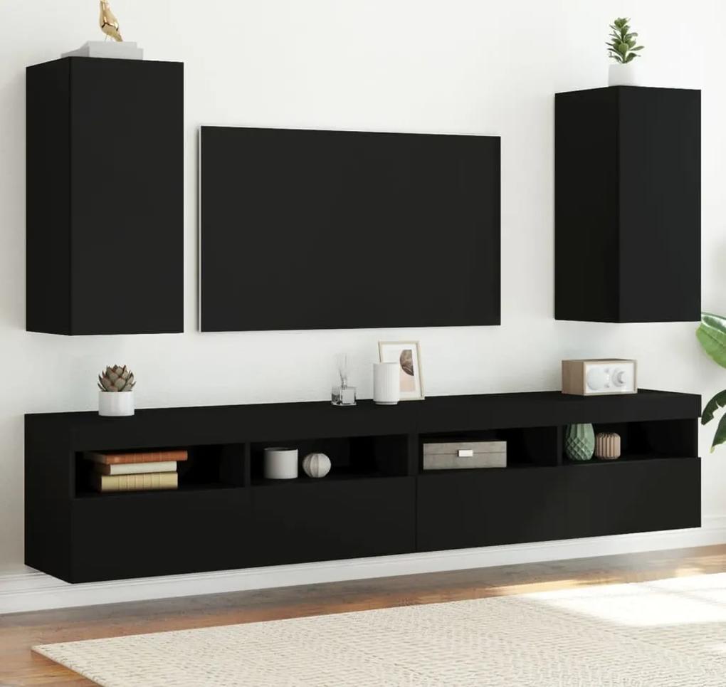 vidaXL Nástěnné TV skříňky s LED 2 ks 30,5 x 35 x 70 cm [837243] Barva: Betonová šedá