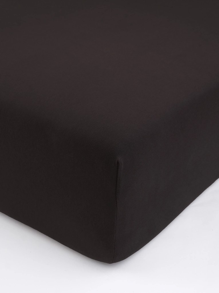 MK Lůžkoviny Jersey prostěradlo s elastanem Deluxe 120 × 200 cm – tmavě hnědé