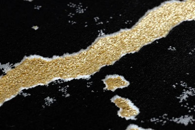 Dywany Łuszczów Kusový koberec Gloss 410A 86 3D mramor black/gold Rozměry koberců: 280x370