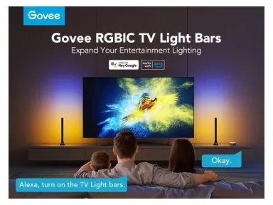Govee - SMART LED RGBIC Panel 38cm pro TV 43-75" - 2ks Wi-Fi