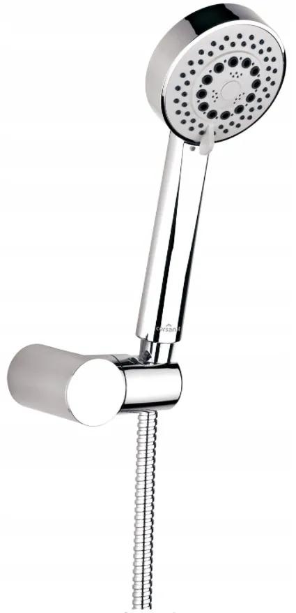Cersanit Lano, ruční sprcha se sprchovou hadicí a 1-bodovým držákem sprchy, Chrom, S951-022