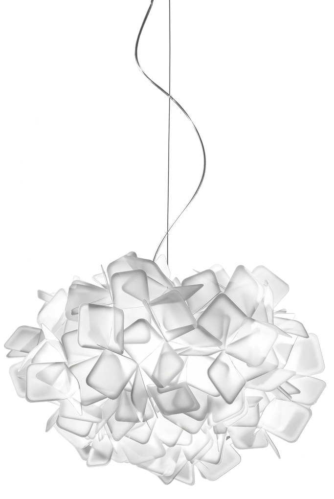 Slamp Clizia, závěsné designové svítidlo z Opalflexu s bílým okrajem, 2x12W E27, prům. 53cm