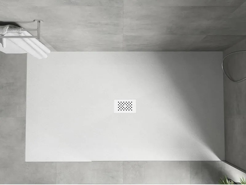 Mexen Hugo, obdélníková sprchová vanička SMC 150 x 100 cm, bílá, bílá krytka, 42101015-W