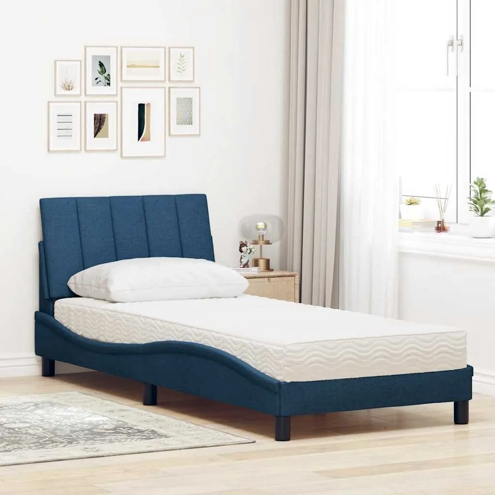 Postel s matrací Hanko modrá 90 x 200 cm textil 3310509