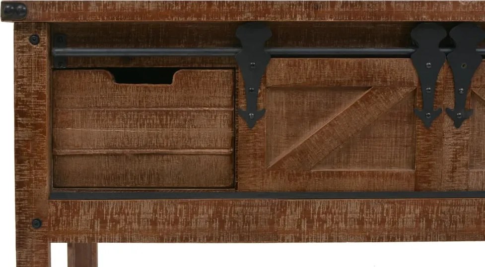 Konzolový stolek masivní jedlové dřevo 131 x 35,5 x 75 cm hnědý 246121