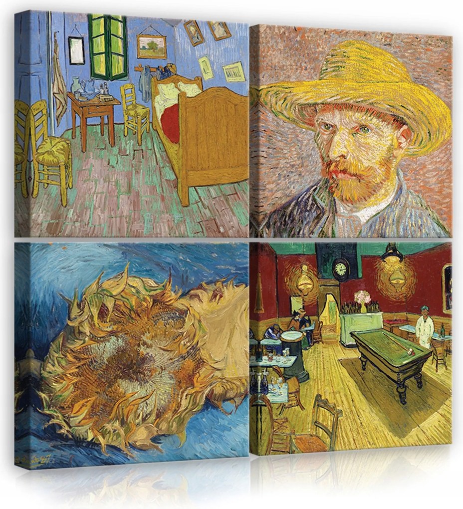 Obraz 50x50 Van Gogh postimpresionismus slunečnice autoportrét výraz