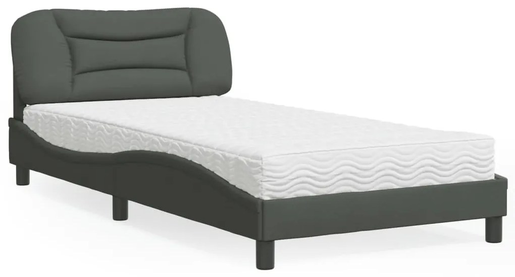 Postel s matrací Hvar tmavě šedá 100 x 200 cm textil 3208514