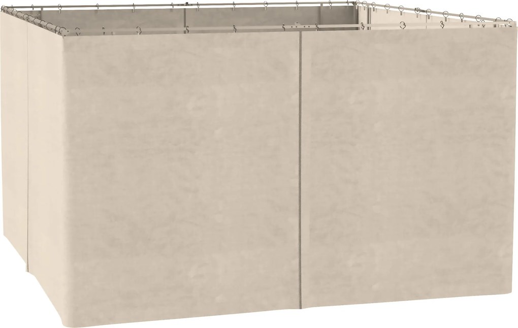 Outsunny altán 4 boční panely pro 3x4 m zahradní altán party stan polyester béžová 352 x 205 cm | Aosom