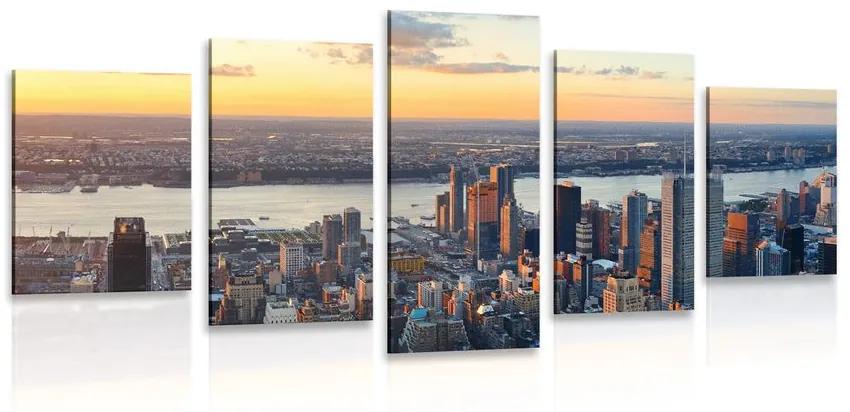 5-dílný obraz panoráma města New York Varianta: 100x50