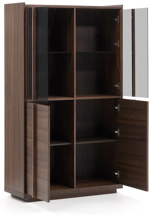 Hnědá vitrína v dekoru ořechu 100x170x40 cm Onix – Kave Home