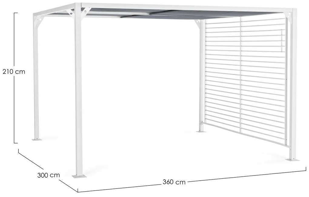 BIZZOTTO Hliníková pergola NOAH se stínící látkou bílá 0795444