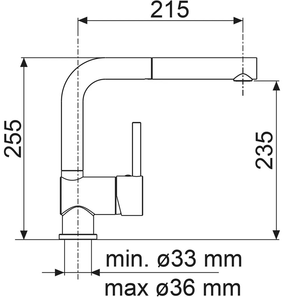 Dřezová baterie Sinks MIX 3 P Metalblack