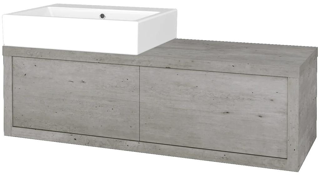 Dřevojas Koupelnová skříň STORM SZZ2 120 (umyvadlo Kube) Varianta: M01 Bílá mat / M01 Bílá mat / Levé