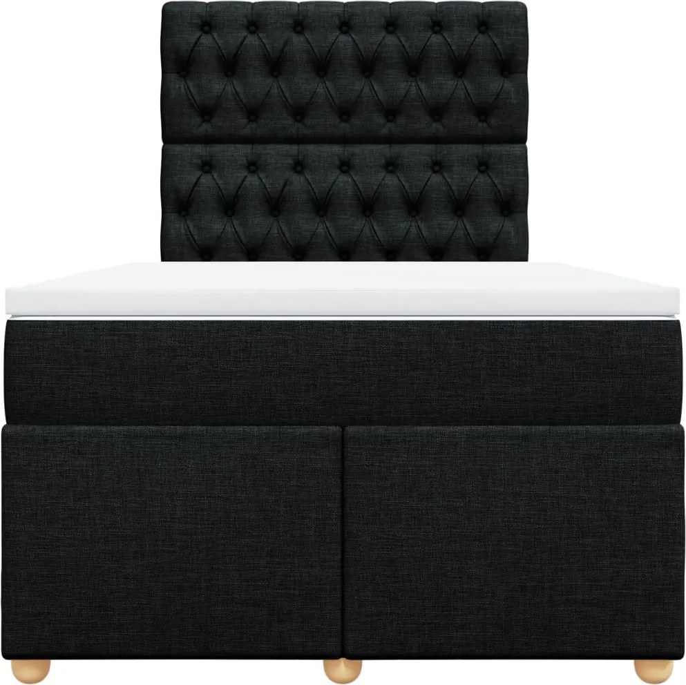 Box spring postel s matrací černá 120x200 cm textil 3291256