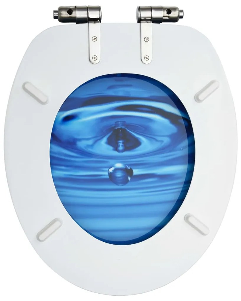 WC sedátka s funkcí pomalého sklápění 2 ks MDF modrá kapka vody - Default Title