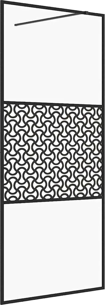 Zástěna do průchozí sprchy čiré ESG sklo 80 x 195 cm černá 151028