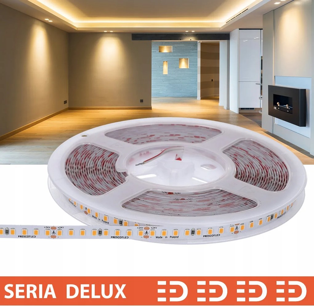Led pásek Delux 24V 160led 3.2W/m 3000K 370lm CRI97 7 let záruka
