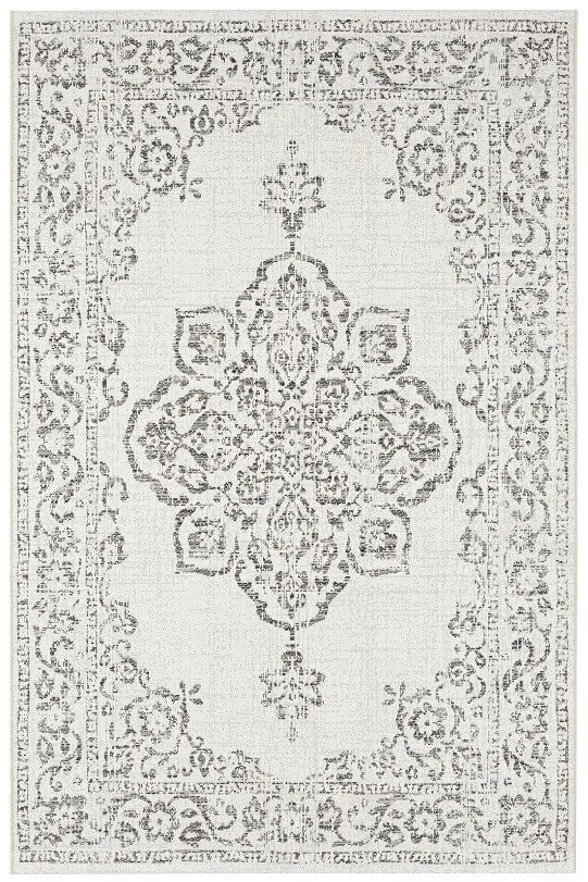 Hanse Home, Kusový koberec Beach 103855 Cream/Grey/Anthracite – na ven i na doma, 240x340, béžová, bílá, chodba / předsíň
