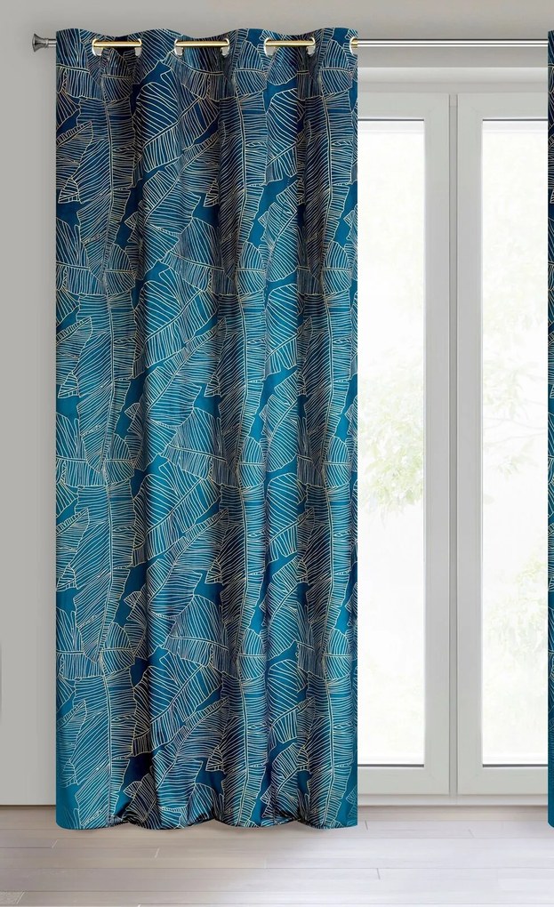 ZATEMŇOVACÍ ZÁVĚS NA KROUŽCÍCH LIMITED COLLECTION MUSA2 140X250 CM TMAVĚMODRÁ