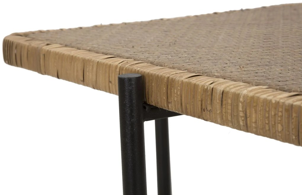 Obdélníkový konferenční stolek Mauro Ferretti Lagio, 75x55x46,5 cm, černá/přírodní