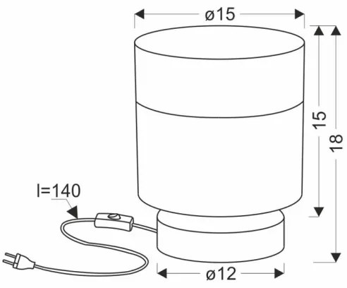 Stolní lampa PORTO 1xE27/60W/230V černá/hnědá