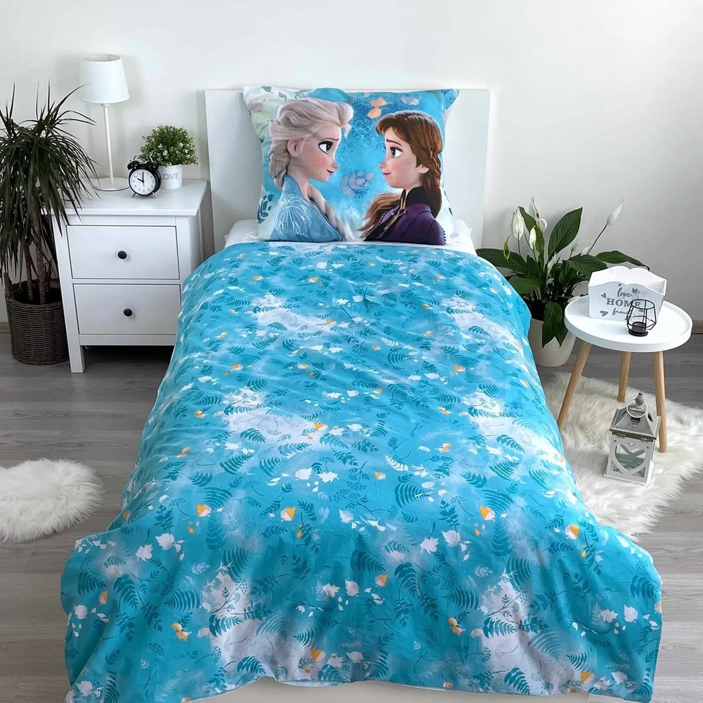 Jerry Fabrics DĚTSKÉ BAVLNĚNÉ POVLEČENÍ FROZEN 140X200 CM, 1KS 70X90 CM VZOROVANÉ