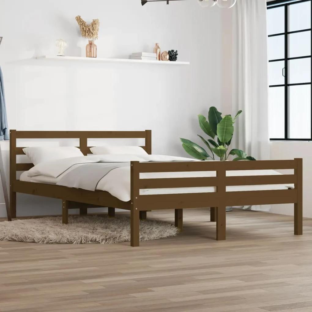 814832 vidaXL Rám postele medově hnědý masivní dřevo 160 x 200 cm