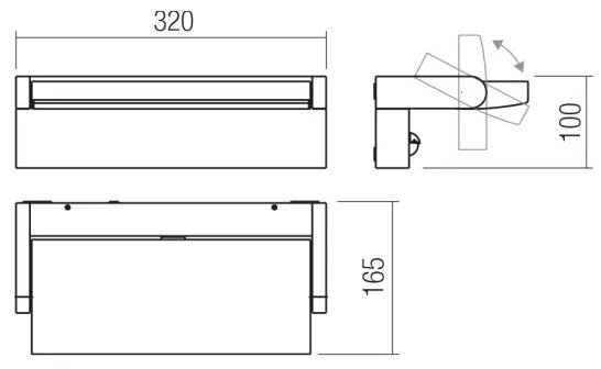 Redo 90716 - LED Venkovní nástěnné svítidlo FLIP LED/40W/230V IP54 hnědá