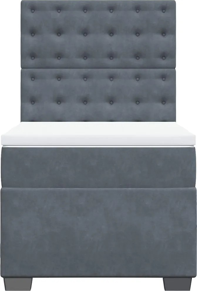 Box spring postel s matrací tmavě šedá 80 x 200 cm samet 3293075