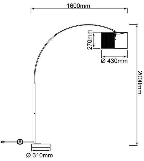 Brilliant - Stojací lampa WILEY 1xE27/60W/230V černá/béžová