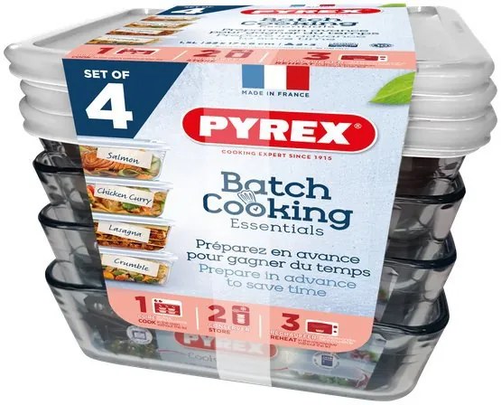 Pyrex 913s271/7644 sada dóz 1,5 l 4 ks