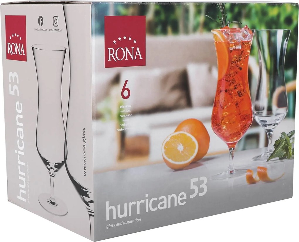 Rona Hurricane sklenice na koktejly 530 ml 6 ks