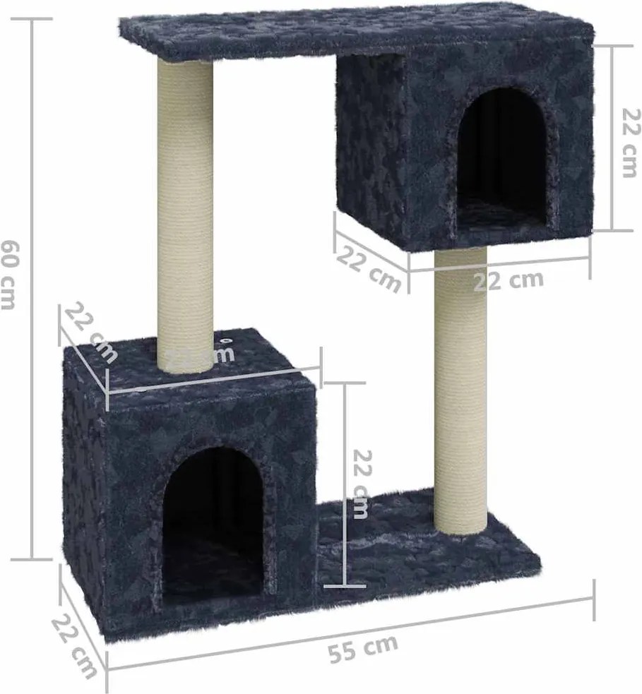Škrabadlo pro kočky se sisalovými sloupky tmavě šedé 60 cm 171432
