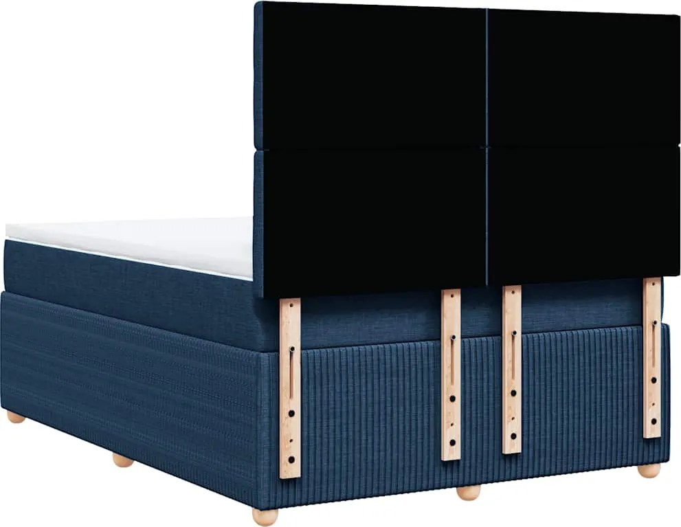 Box spring postel s matrací modrá 140x200 cm textil 3292099