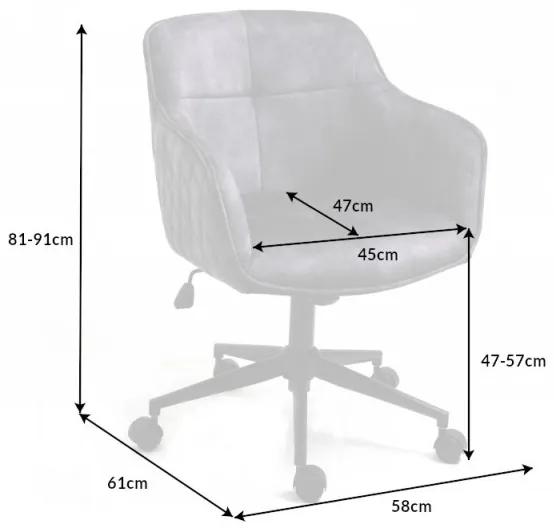 Kancelářská židle Euphoria tmavě šedý samet / 40865