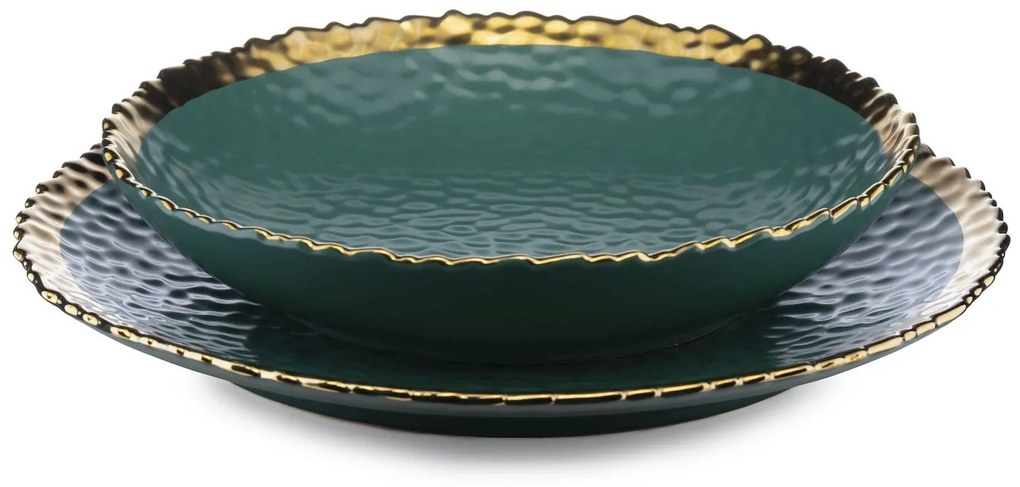 Keramická sada talířů Kati Green Gold 2ks