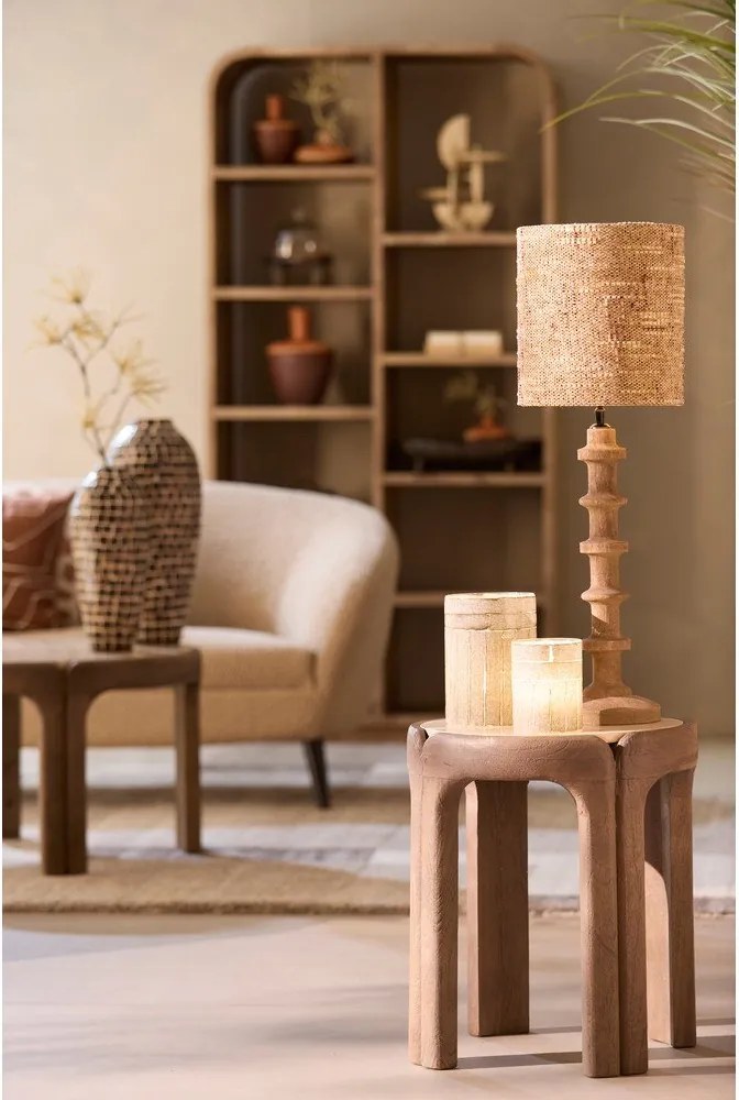 Kulatý odkládací stolek s deskou z kamene ø 45 cm Ali – Light & Living