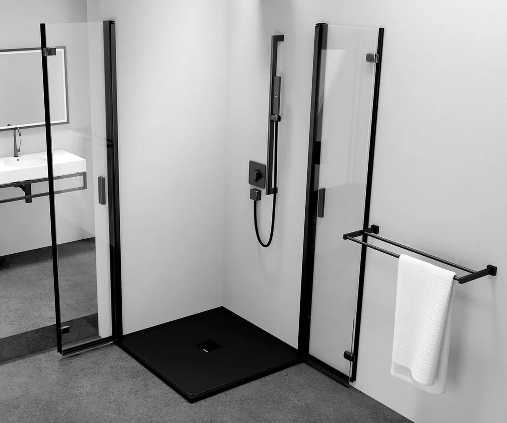Polysan Polysan, ZOOM BLACK čtvercová sprchová zástěna 900x900mm, rohový vstup, ZL4915BL-02