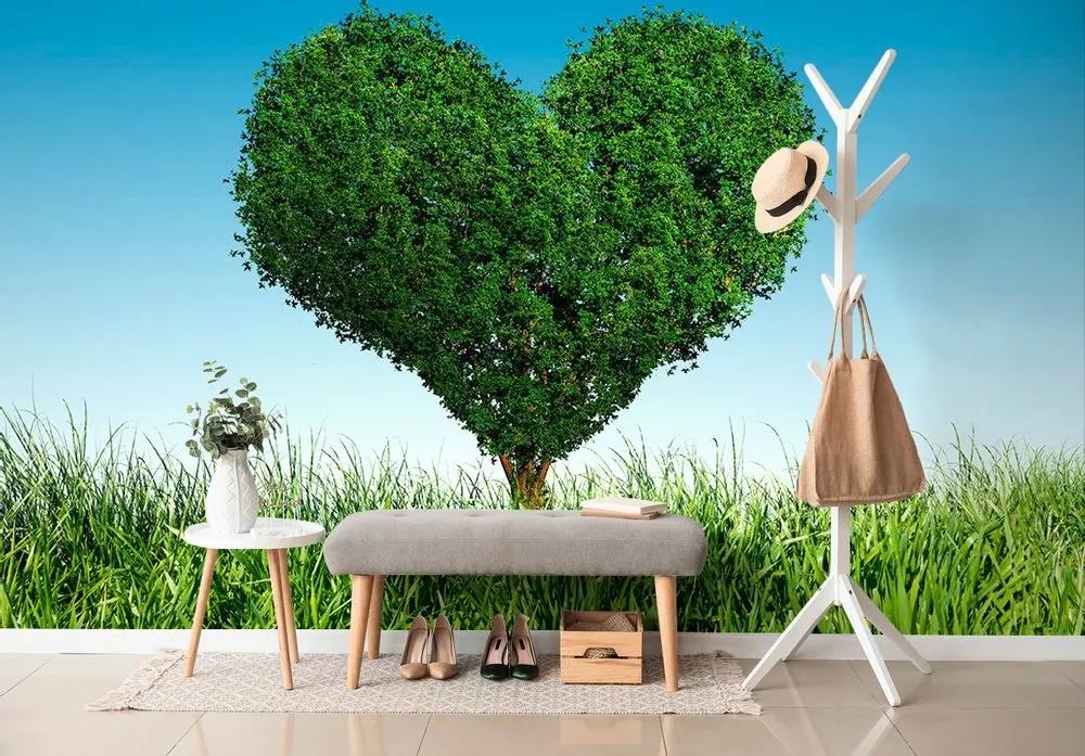 Samolepící tapeta strom ve tvaru srdce - 150x100 cm