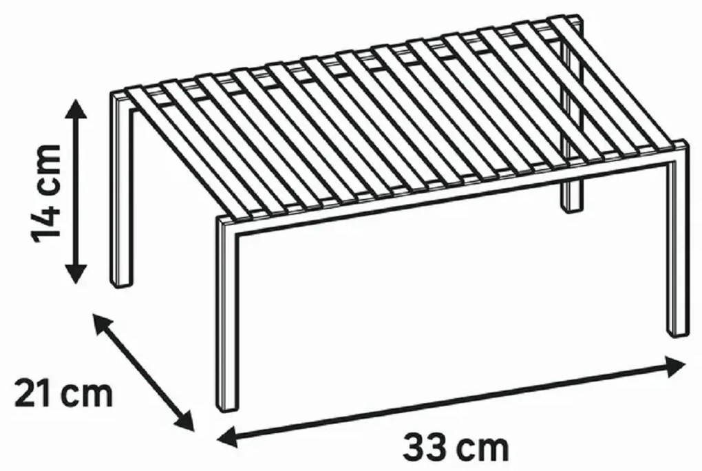 VILDE Přídavná bytelná a pevná police, černý kov VILDE, 33x21x14