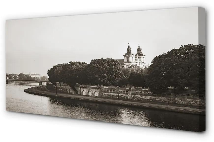 Obrazy na plátně Krakow River bridge 120x60 cm
