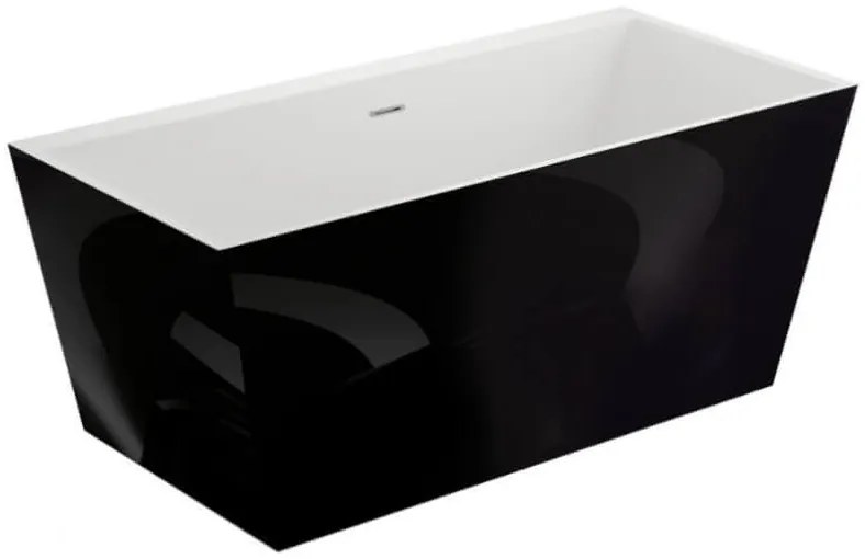 Polimat Lea volně stojící akrylátová vana 170x80, černý lesk