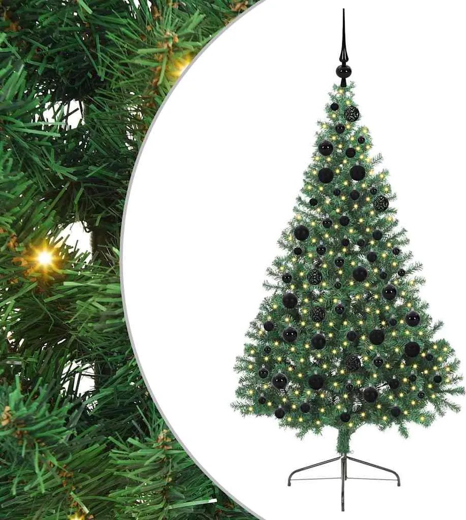 Umělý osvětlený vánoční stromeček Zelená 180 cm PVC 3397012