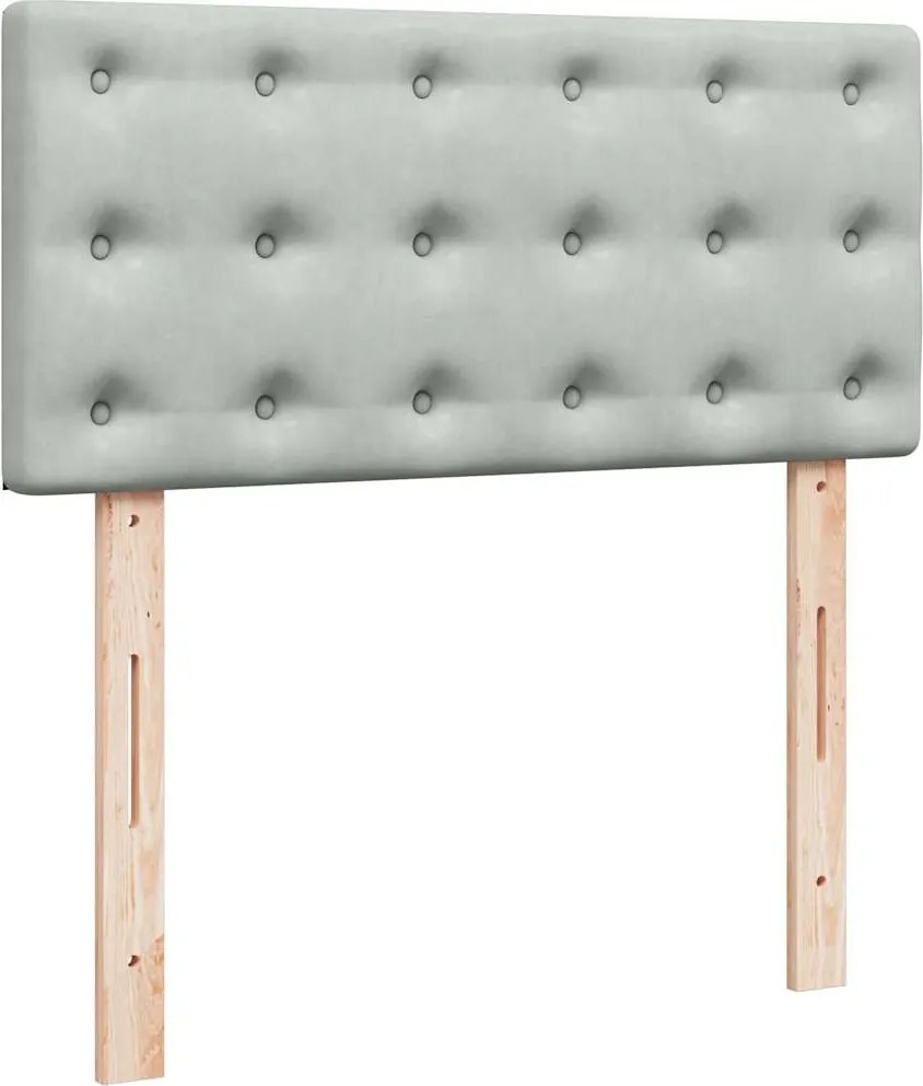 Box spring postel s matrací světle šedá 80 x 200 cm samet 3287602