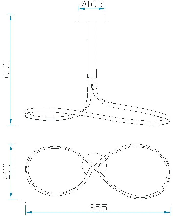 Mantra Nur Forja, moderní svítidlo 40W LED 2800K, hnědá, stmívatelné, šířka 85,5cm, výška 65cm
