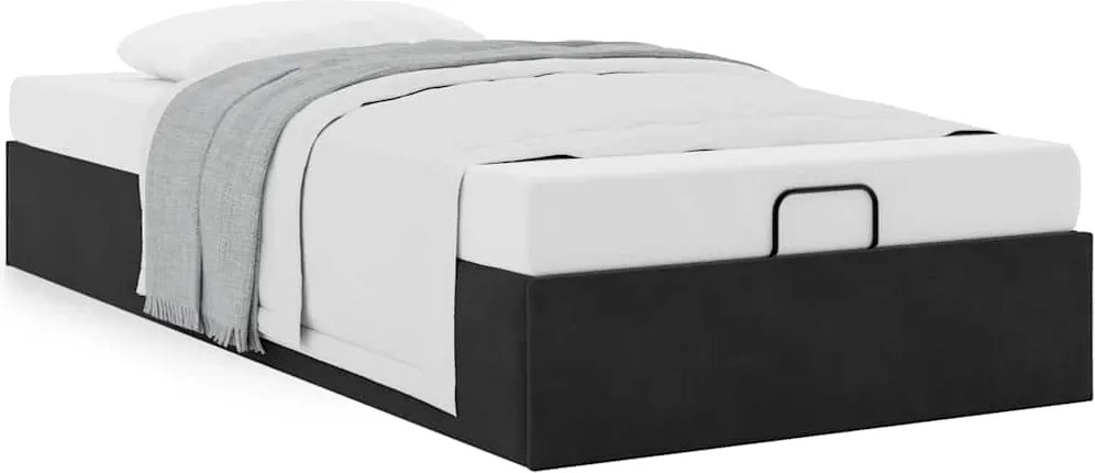 Osmanský rám postele bez matrace černá 90x200 cm samet 3310939
