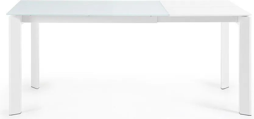 Rozkládací jídelní stůl s přídavnou deskou se skleněnou deskou 80x120 cm Axis – Kave Home